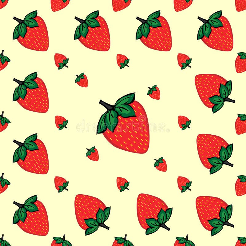 Red Berries Strawberry Strawberry Natural Seamless Pattern Stock Vector ...