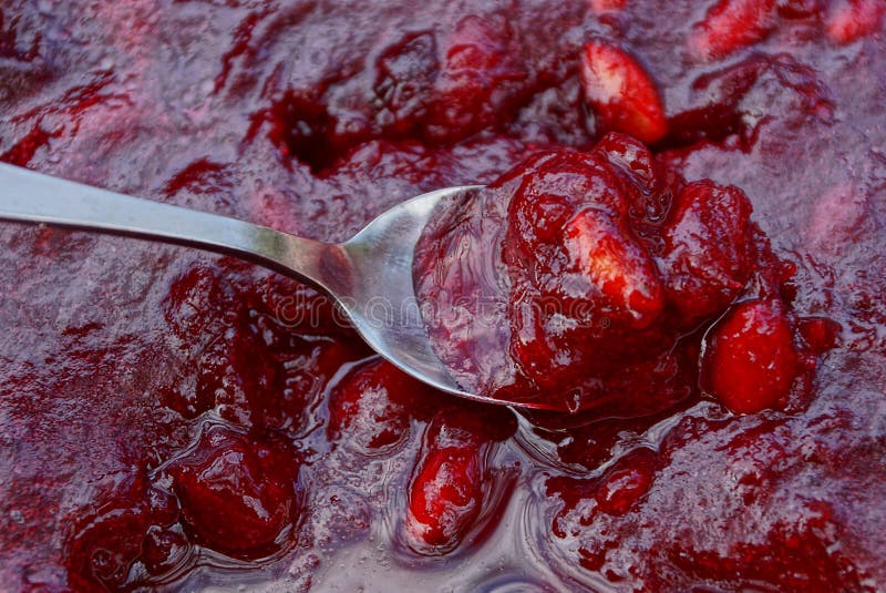 Red Berry Jam with Bones with a Spoon Stock Photo - Image of fresh ...