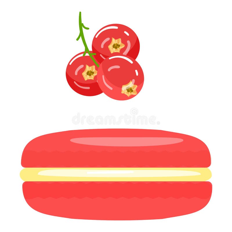 Red Berry Macaroon Icon Cartoon Vector. French Cookie Stock Vector ...