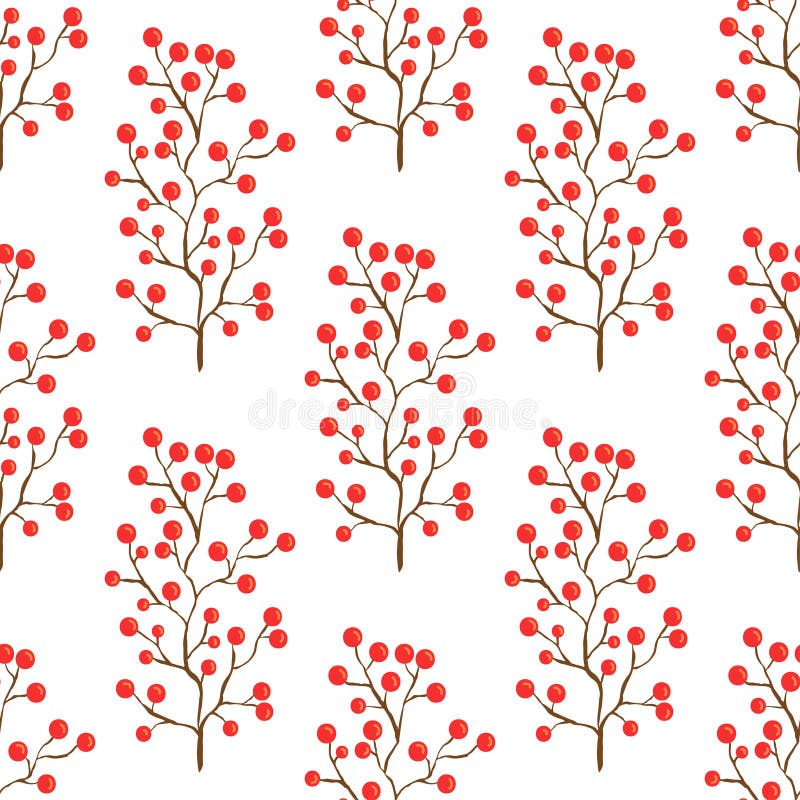 Red Berry Pattern. Autumn Seamless Background for Textile Stock Vector ...