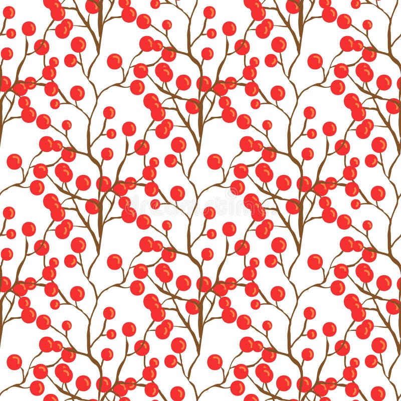 Red Berry Pattern. Autumn Seamless Background for Textile Fabric Design ...