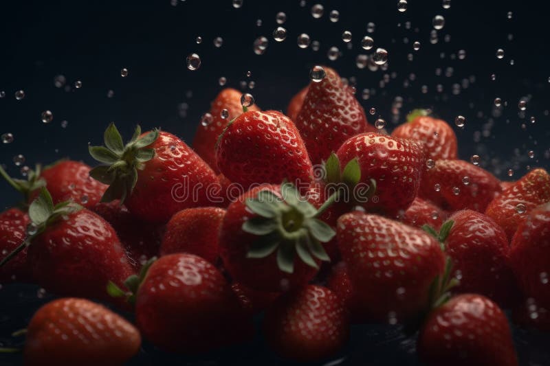 Red Berry Strawberry. Generative AI Stock Illustration - Illustration ...