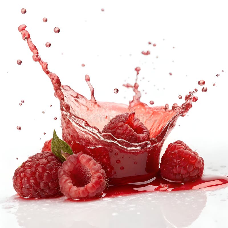 Red Berry Syrup Splash Isolated on White Background Stock Illustration ...