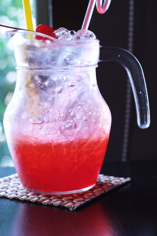 Red Beverage Mix Soda on Ice Stock Photo - Image of glass, iced: 54782338