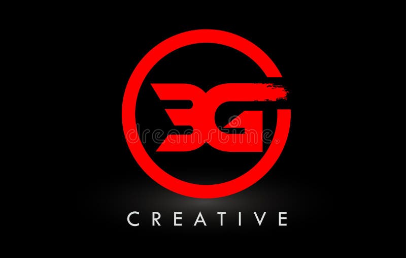 Red BG Brush Letter Logo Design. Creative Brushed Letters Icon Logo ...