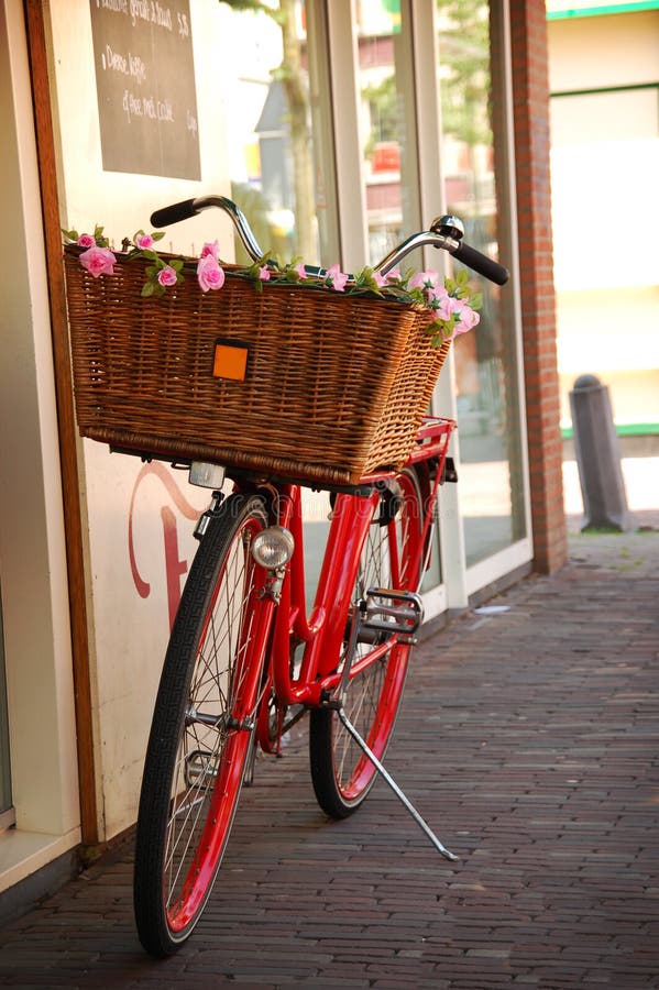 Red bicycle, Holland stock photo. Image of classic, sports - 7415218