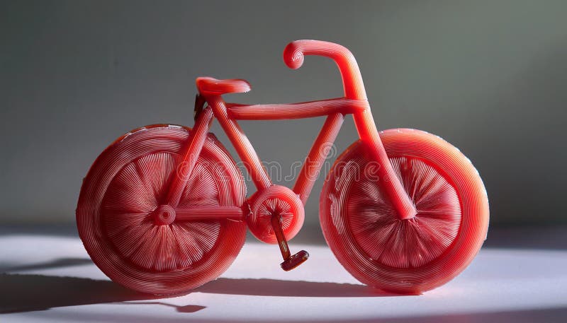 A Red Bicycle is Made Out of a Material that Looks Like Plastic Stock ...