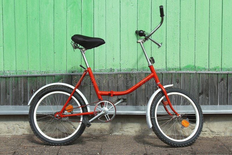 Red bicycle stock image. Image of folding, bicycle, brake - 43932711