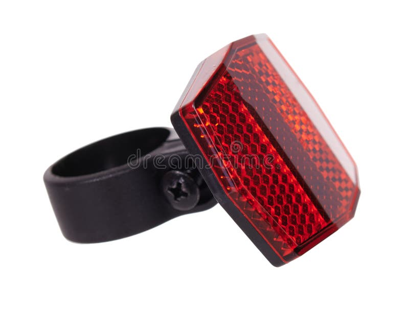 Red Bicycle Reflector for Safety. Isolated on White Background Stock ...