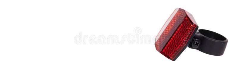 Red Bicycle Reflector for Safety. Isolated on White Background, Copy ...