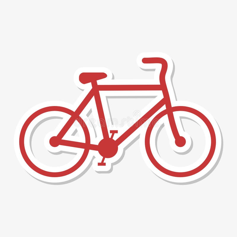Red Bicycle Sign Icon Sticker Stock Vector - Illustration of color ...