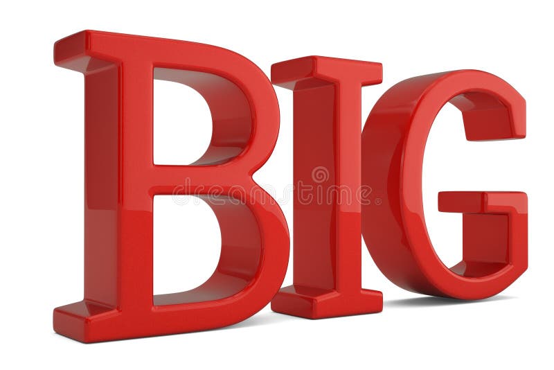 Red Big Text Isolated on White Background 3D Illustration Stock ...