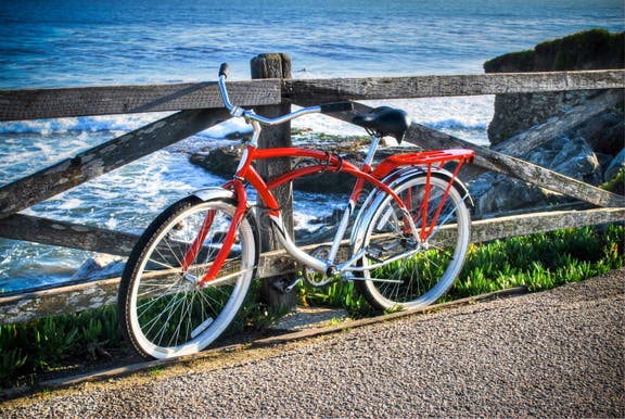 Red bike stock image. Image of seat, handle, wallpaper - 13516723