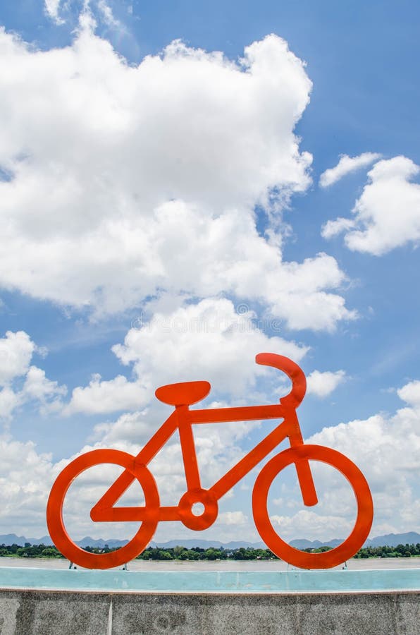 Red bike cycle and bluesky stock illustration. Illustration of ...