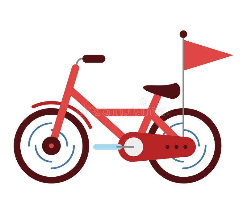 Red bike with flag stock vector. Illustration of ride - 327019302