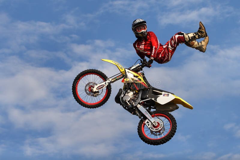 Red biker editorial image. Image of biker, motorshow - 18769440