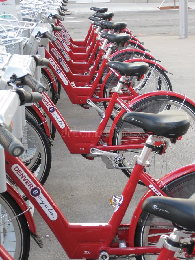 Red Bikes editorial stock photo. Image of environment - 15168963