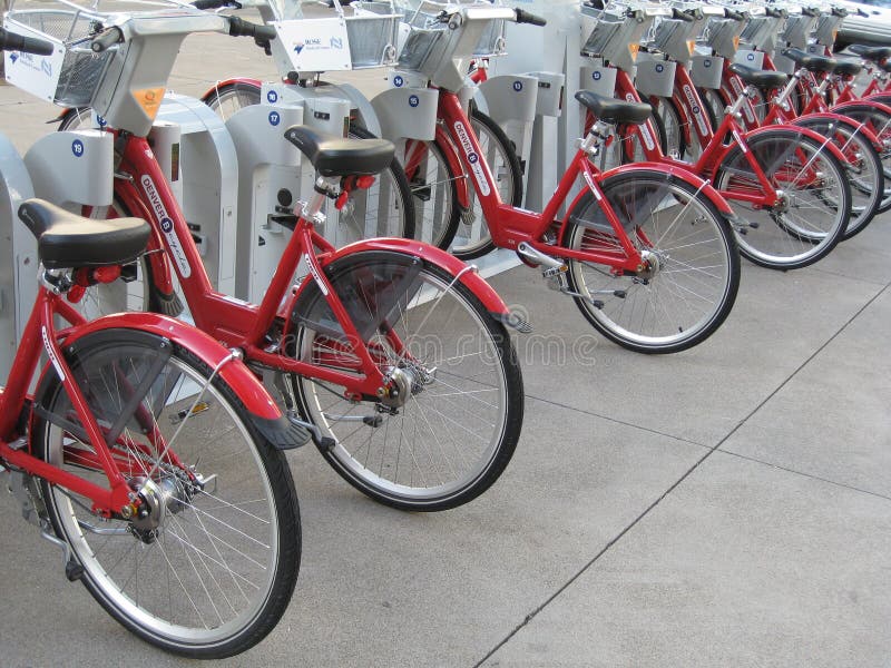 Red Bikes editorial stock photo. Image of wheels, explore - 15298588