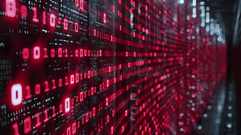Red Binary Code Digital Abstract Background Illustration Stock Illustration - Illustration of ...