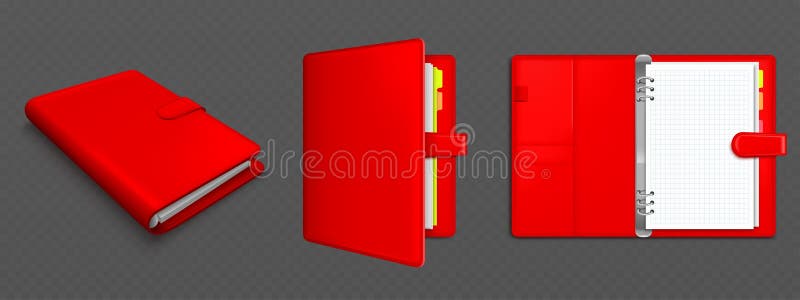 Red Binder Folder with Organizer Set Stock Vector - Illustration of ...