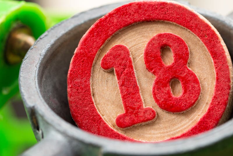 Red bingo number stock photo. Image of detail, bingo - 78104520