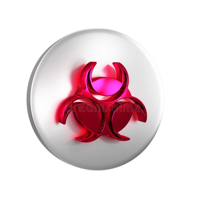 Red Biohazard Symbol Icon Isolated on Transparent Background. Silver ...