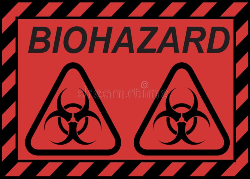 Red Biohazard Warning Sign and Label Stock Illustration - Illustration ...