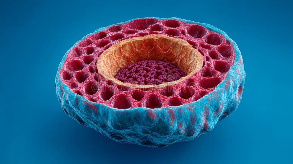 Red Biological Cells are Depicted in a Close-up View, Complete with ...