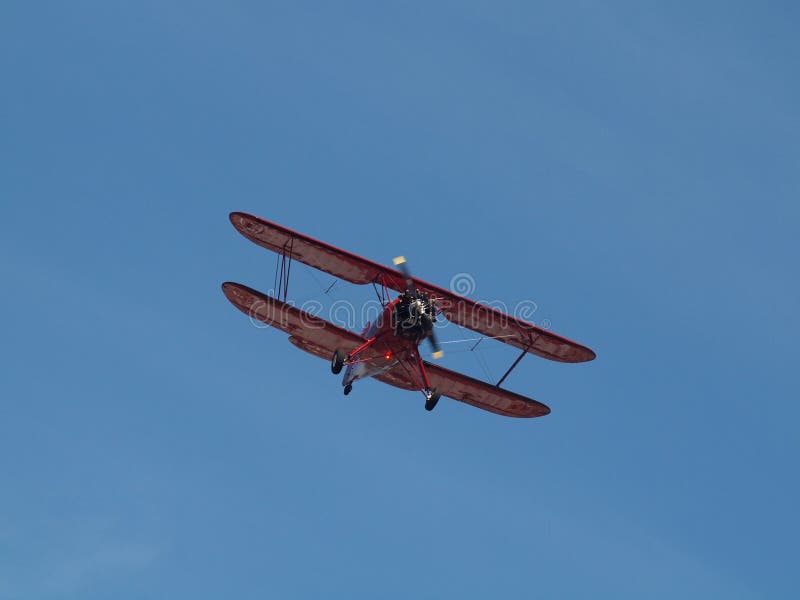 Red Biplane stock image. Image of biplane, plane, cockpit - 17675527