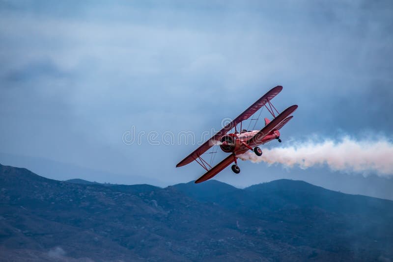 Red Biplane 2 stock photo. Image of flight, wing, sports - 229367504