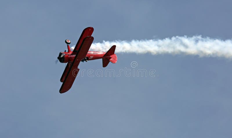 Red Biplane Loop at EAA AirVenture Airshow Editorial Photo - Image of ...