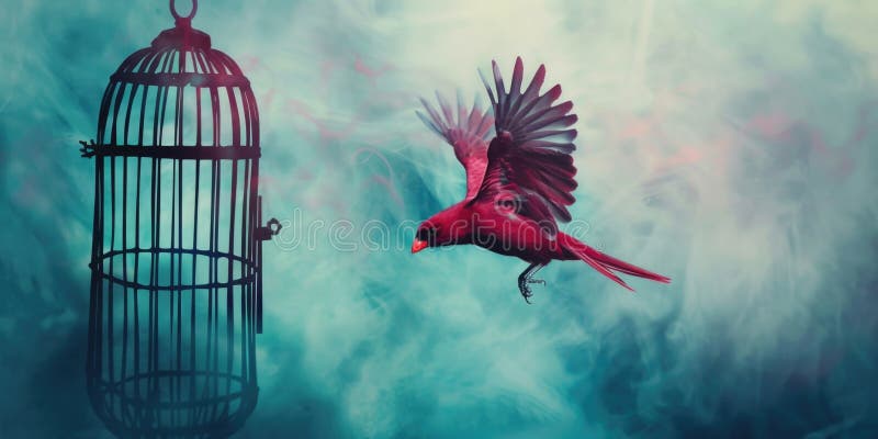 Red Bird Escape stock image. Image of generated, freedom - 371385417