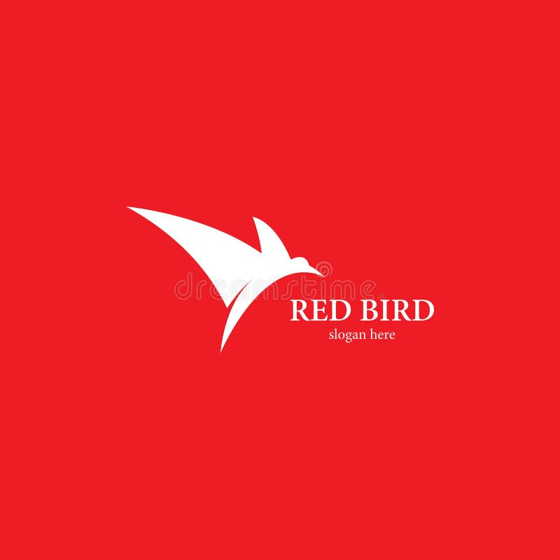 Red Bird logo template stock illustration. Illustration of silhouette ...