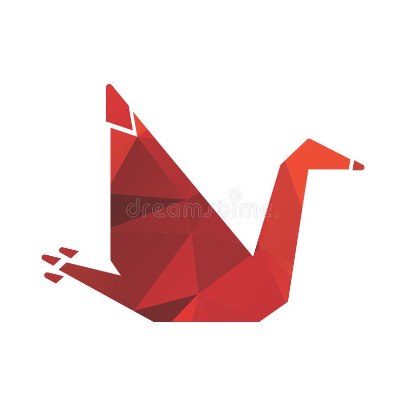 Red Bird Origami Polygonal Logo and Icon Stock Vector - Illustration of ...