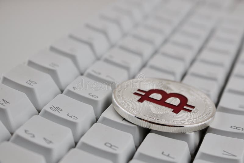 Red bitcoin coin stock photo. Image of white, exchange - 95036116