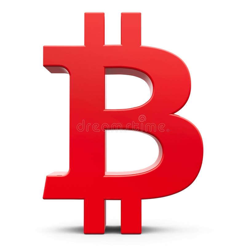 Red bitcoin sign stock illustration. Illustration of bank - 93969109