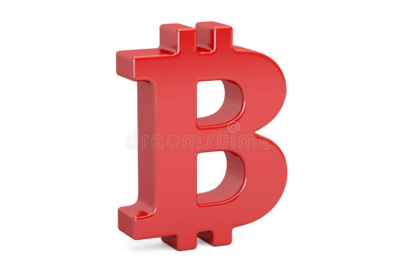 Red symbol of bitcoin stock illustration. Illustration of crypto - 36012103