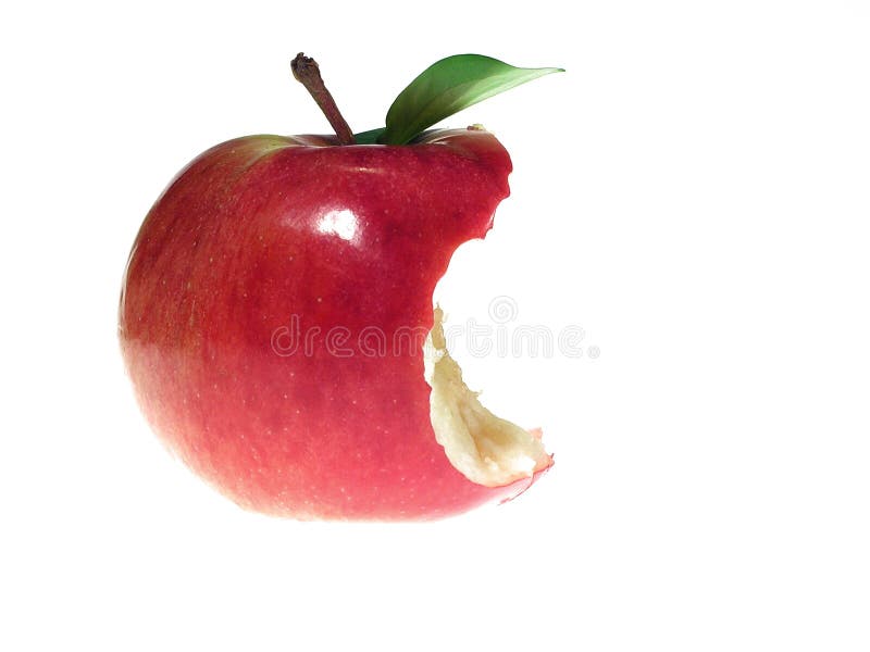 Red bitten apple stock image. Image of relations, juice - 764911