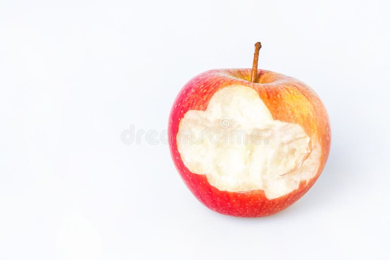 Bitten Red Apple Fruit Missing Bite Isolated Stock Photos - Free & Royalty-Free Stock Photos ...