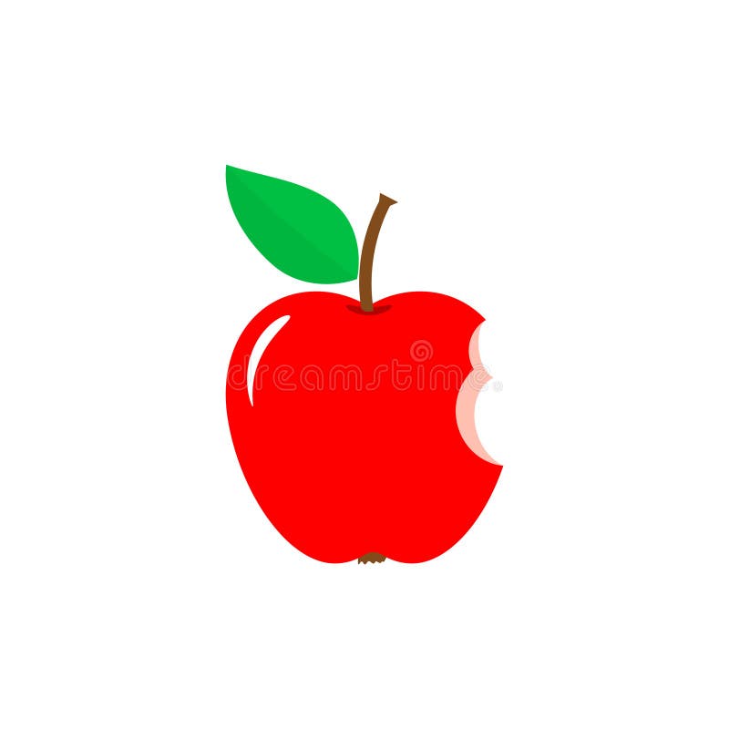 Red bitten apple over stock vector. Illustration of organ - 275453851