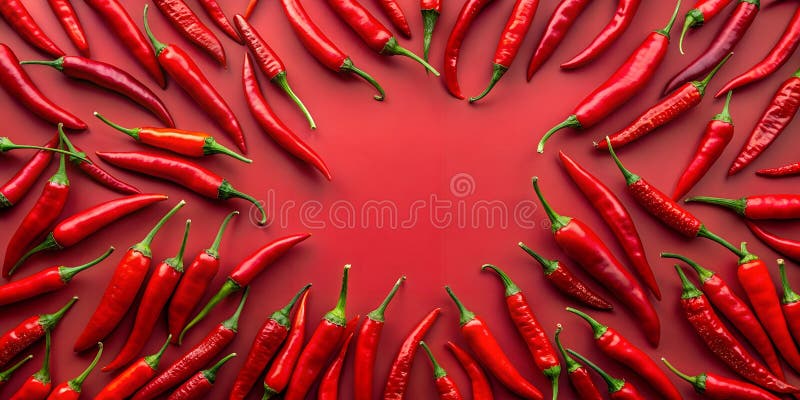 Red Bitter Hot Pepper Pattern Background Generative by AI Stock ...