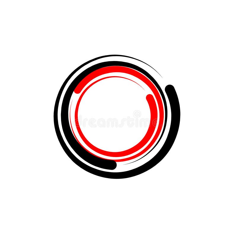 Red and Black Abstract Circle Logo Icon Stock Vector - Illustration of ...