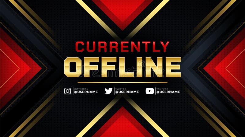 Red and Black Abstract Gaming Stream Offline Banner Stock Vector ...