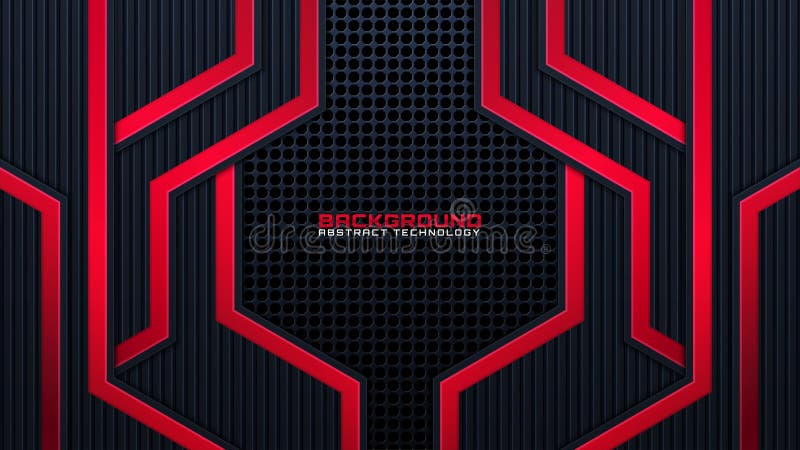 Red Black Abstract Metallic Frame Layout Design Tech Innovation Concept ...