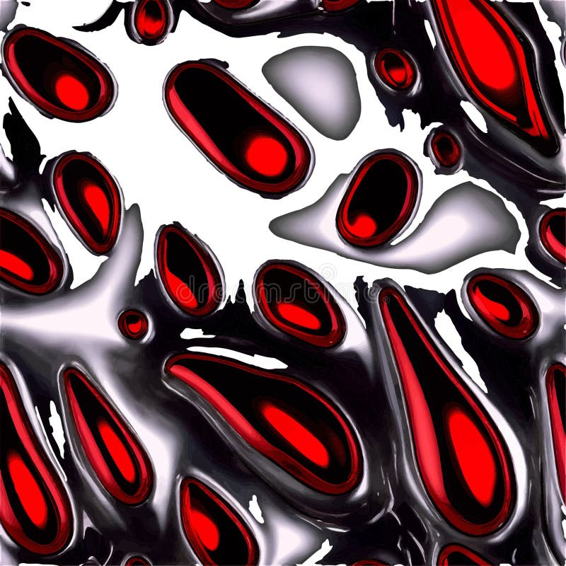 Red and Black Abstract Pattern with Irregular Black and White Spots in ...