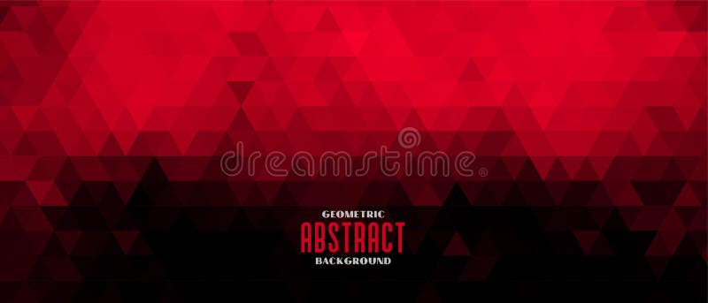 Red and Black Abstract Triangle Pattern Banner Design Stock Vector ...