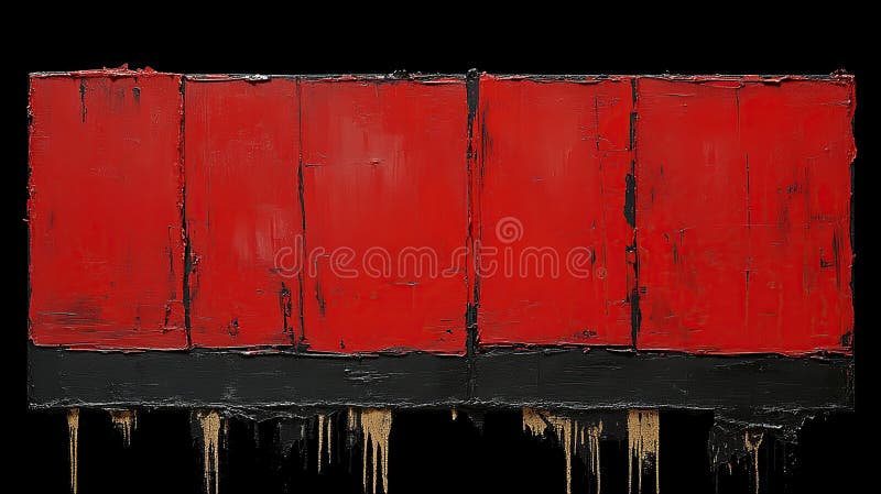 Red and Black Abstract Triptych Stock Illustration - Illustration of ...