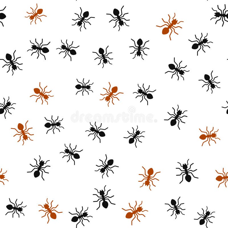Red and Black Ants Seamless Pattern. Vector Stock Vector - Illustration of sketch, vector: 314486573
