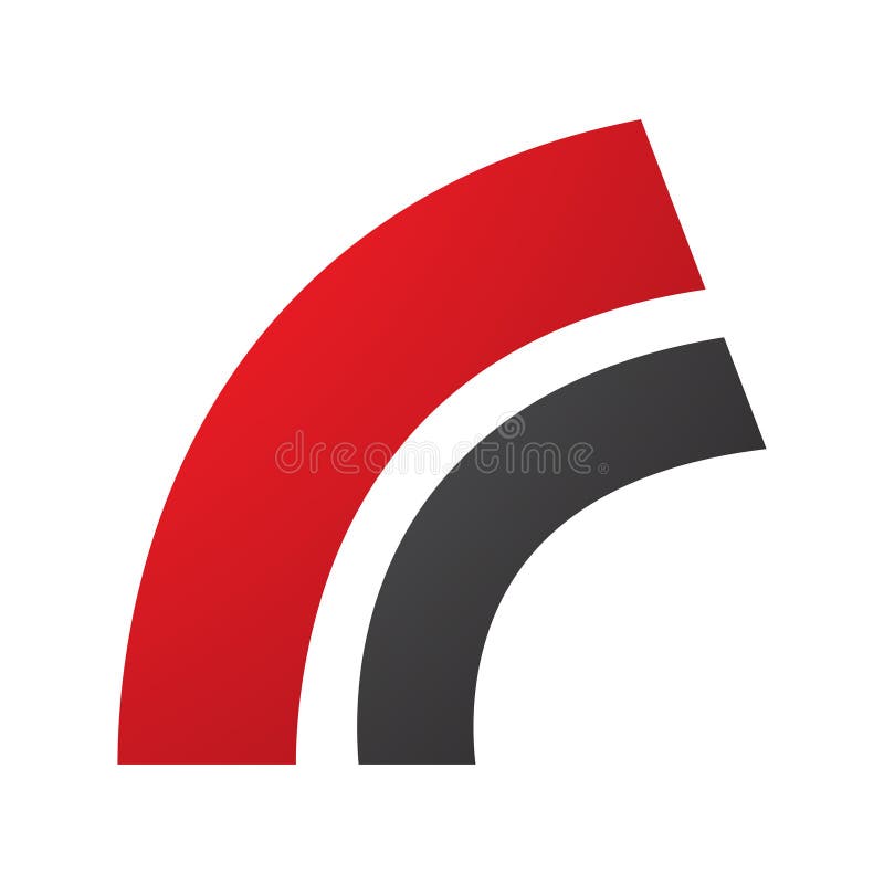 Red and Black Arc Shaped Letter R Icon Stock Vector - Illustration of ...