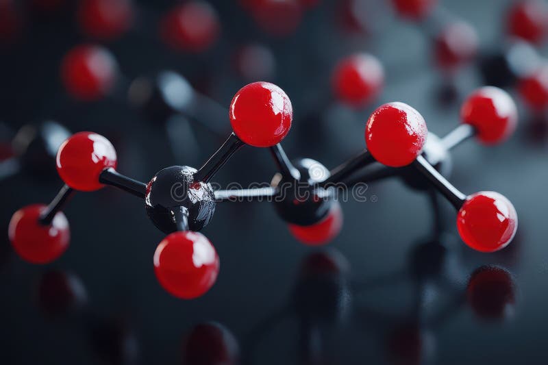 Red and Black Atom Molecular Structure Stock Photo - Image of black ...